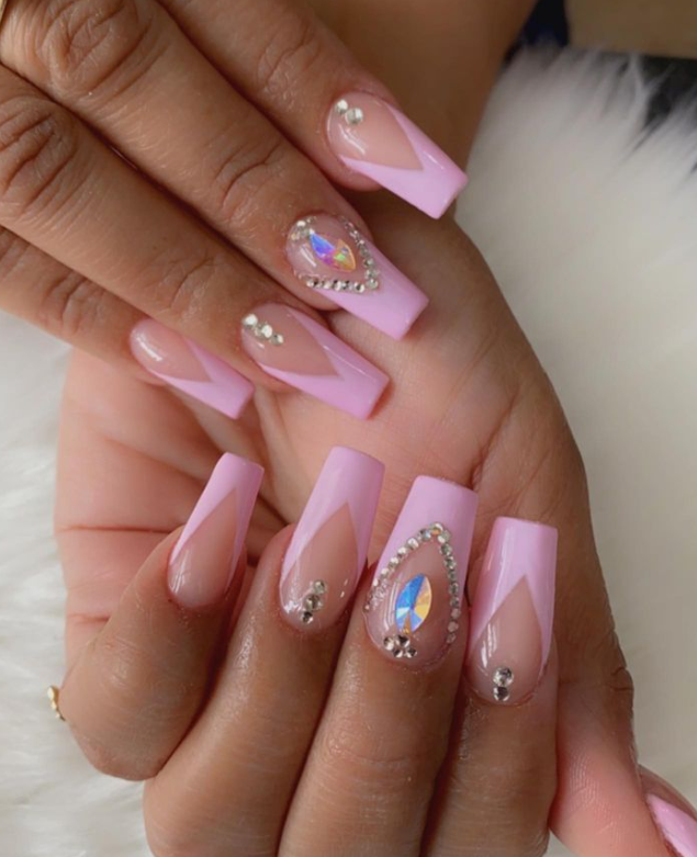 39 Best Diamond Nail Designs That You Will Love - Happily Curly
